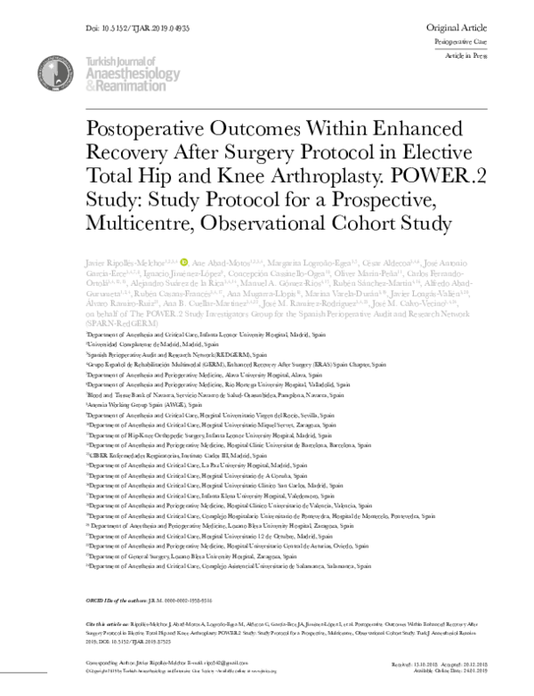 (PDF) Postoperative Outcomes Within Enhanced Recovery After Surgery ...