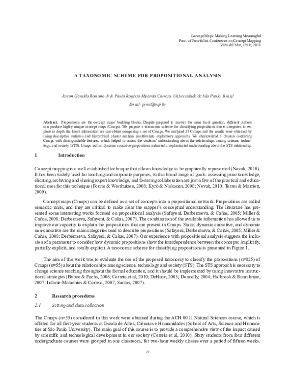(PDF) A Taxonomic Scheme for Propositional Analysis