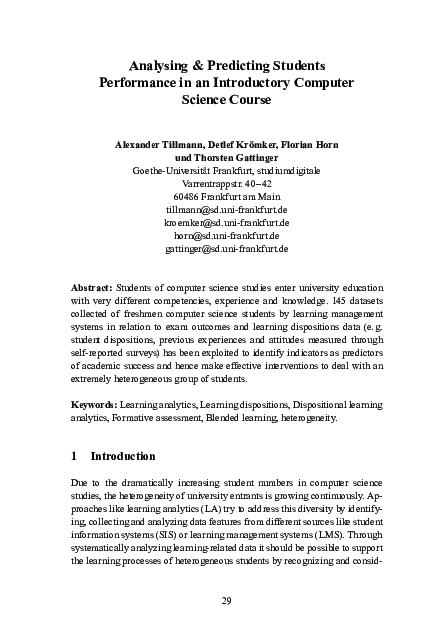 (PDF) Learning Analytics and learning dispositions data 2 . 1 Learning ...