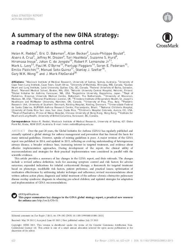 (PDF) A summary of the new GINA strategy: a roadmap to asthma control