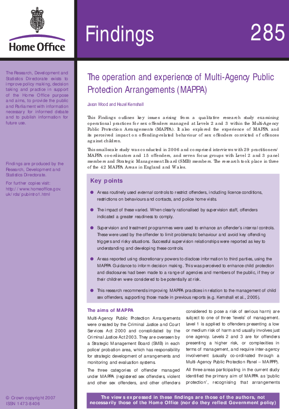 (PDF) The operation and experience of Multi-Agency Public Protection ...