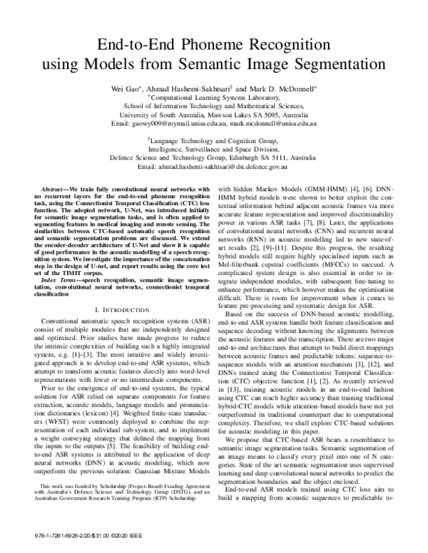 (PDF) End-to-End Phoneme Recognition using Models from Semantic Image Segmentation