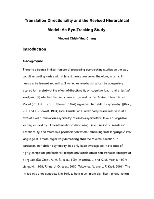 (DOC) Translation Directionality and the Revised Hierarchical Model: An ...