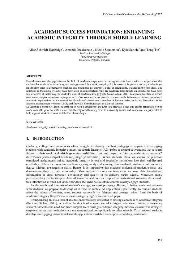 (PDF) Academic Success Foundation: Enhancing Academic Integrity through ...