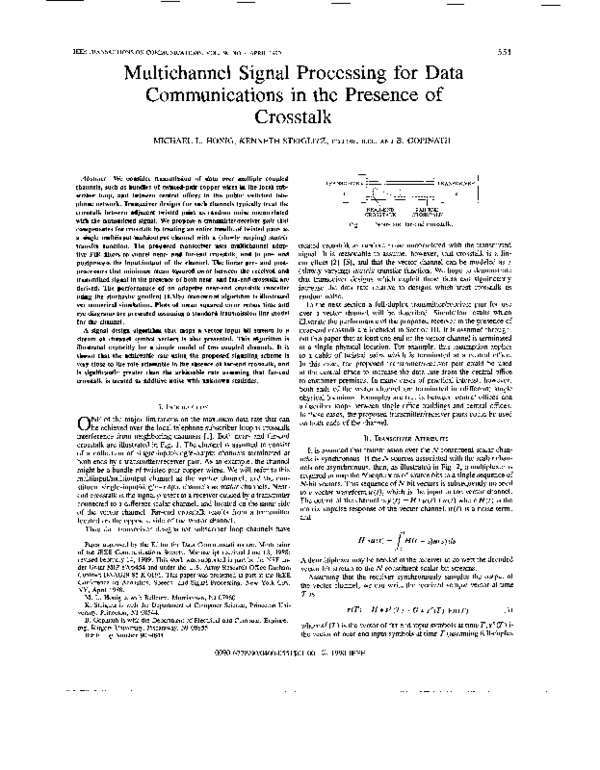 (PDF) Multi-channel signal processing for data communications in the ...