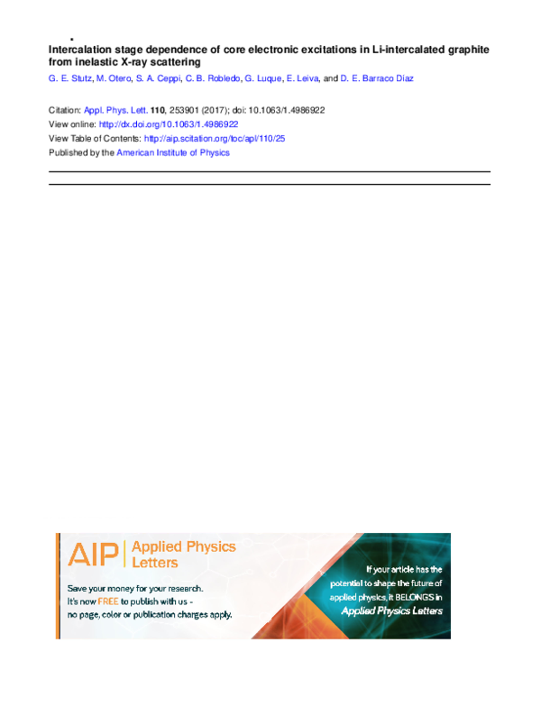 (PDF) Intercalation stage dependence of core electronic excitations in ...