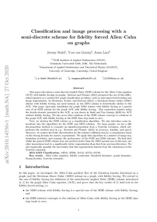 Pdf Classification And Image Processing With A Semi Discrete Scheme For Fidelity Forced Allen