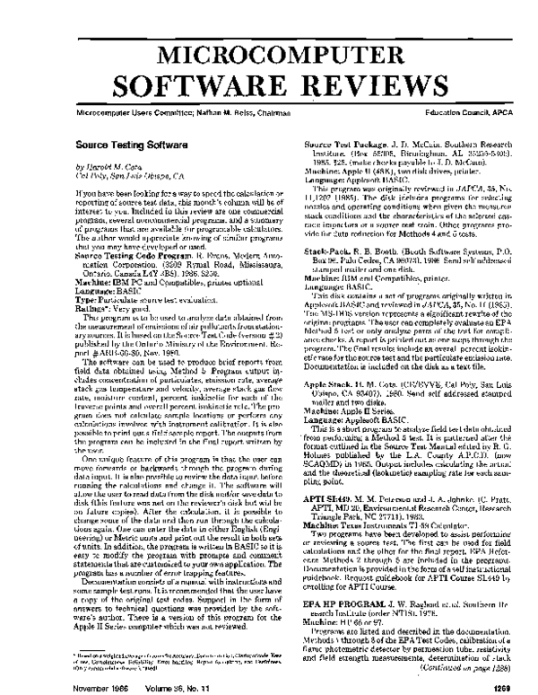 (PDF) Source Testing Software