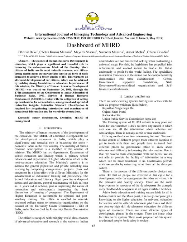 (PDF) Dashboard of MHRD