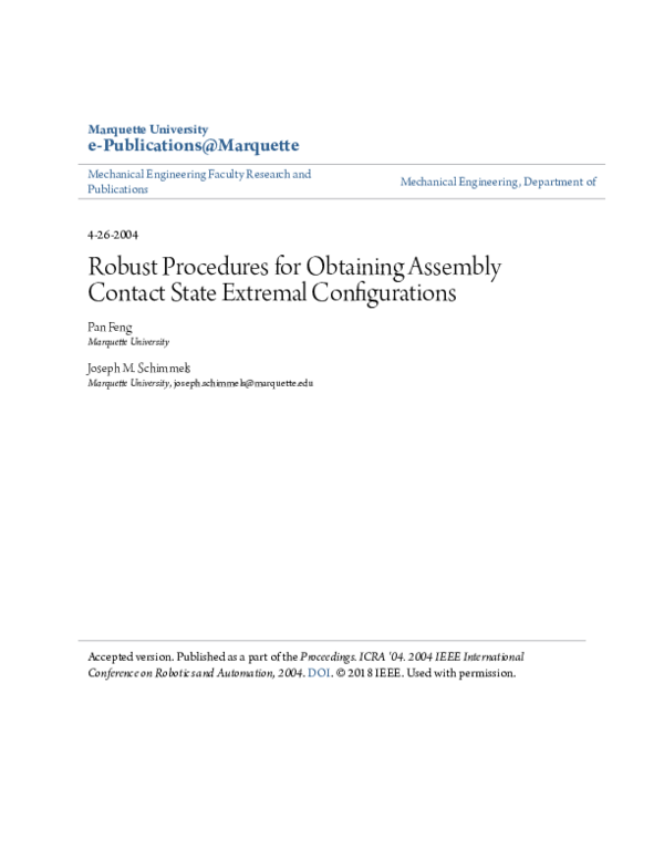 (PDF) Robust procedures for obtaining assembly contact state extremal ...