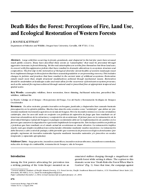 (PDF) Death Rides the Forest: Perceptions of Fire, Land Use, and ...