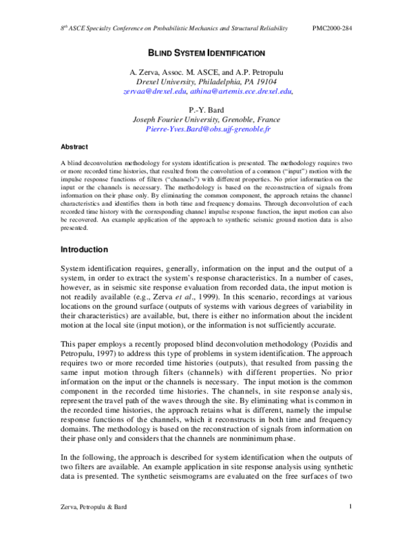 (PDF) Blind system identification