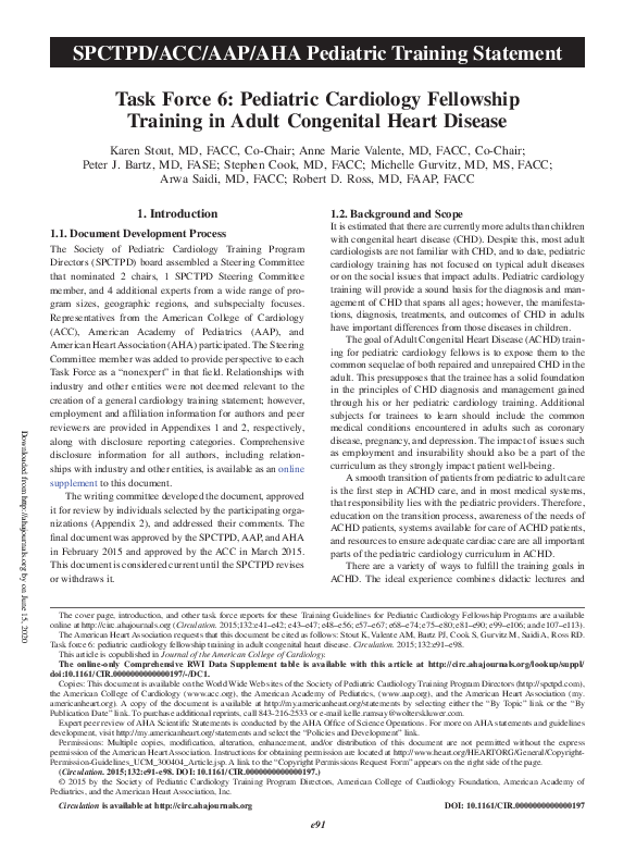(PDF) Task Force 6: Pediatric Cardiology Fellowship Training in Adult ...