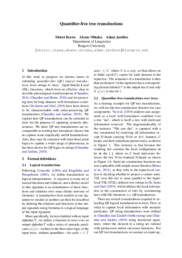 (PDF) Quantifier-free tree transductions