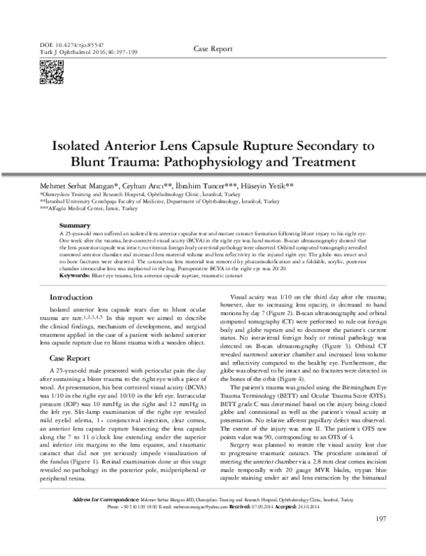 (PDF) Isolated anterior lens capsule rupture secondary to blaunt trauma ...