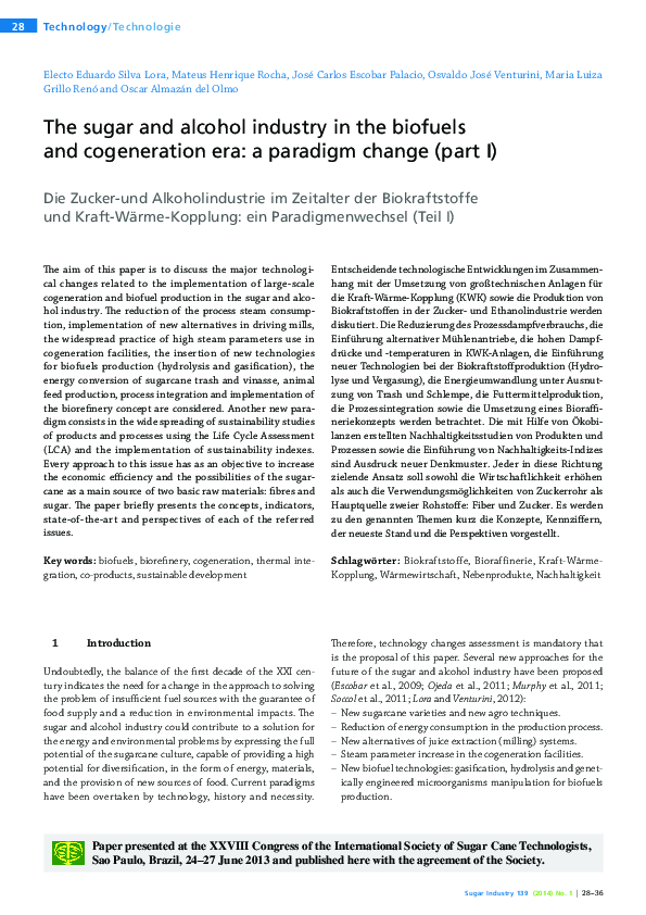 (PDF) The sugar and alcohol industry in the biofuels and cogeneration ...