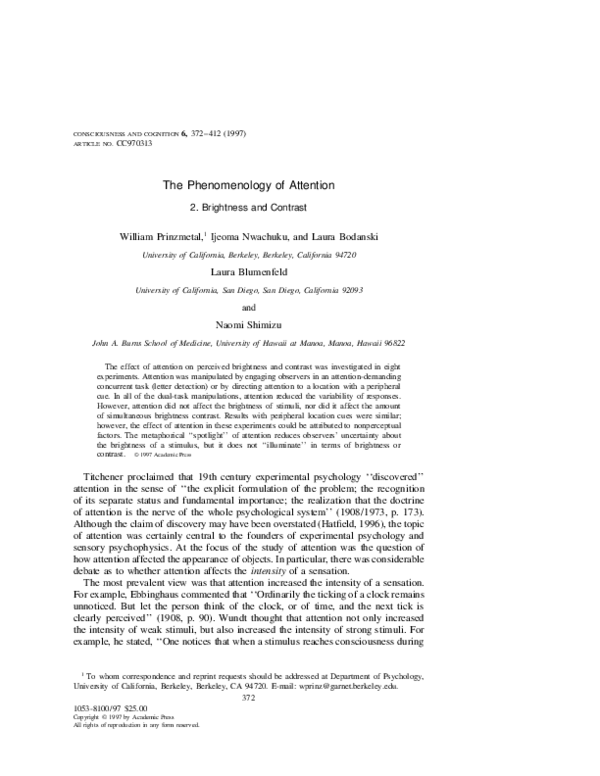 (PDF) Is there a Diffuse Mode of Attention? | Adrienne Prettyman ...