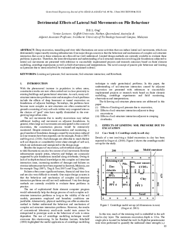 (PDF) Detrimental Effects of Lateral Soil Movements on Pile Behaviour