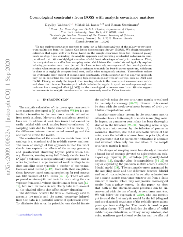 (PDF) Cosmological constraints from BOSS with analytic covariance matrices