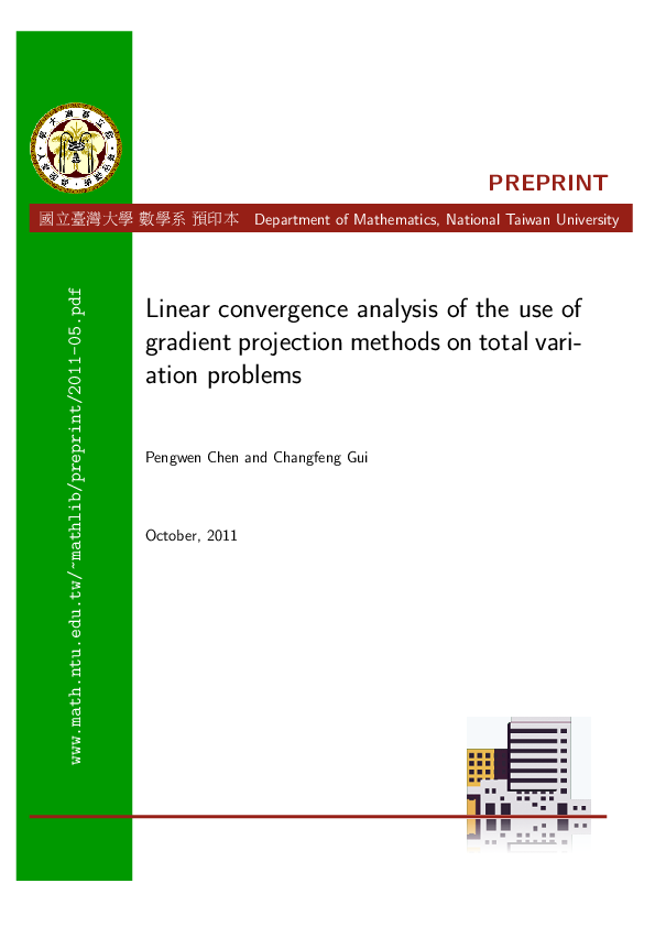 Pdf Linear Convergence Analysis Of The Use Of Gradient Projection Methods On Total Variation