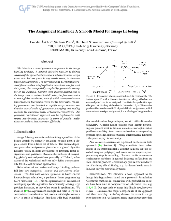 (PDF) The Assignment Manifold: A Smooth Model for Image Labeling
