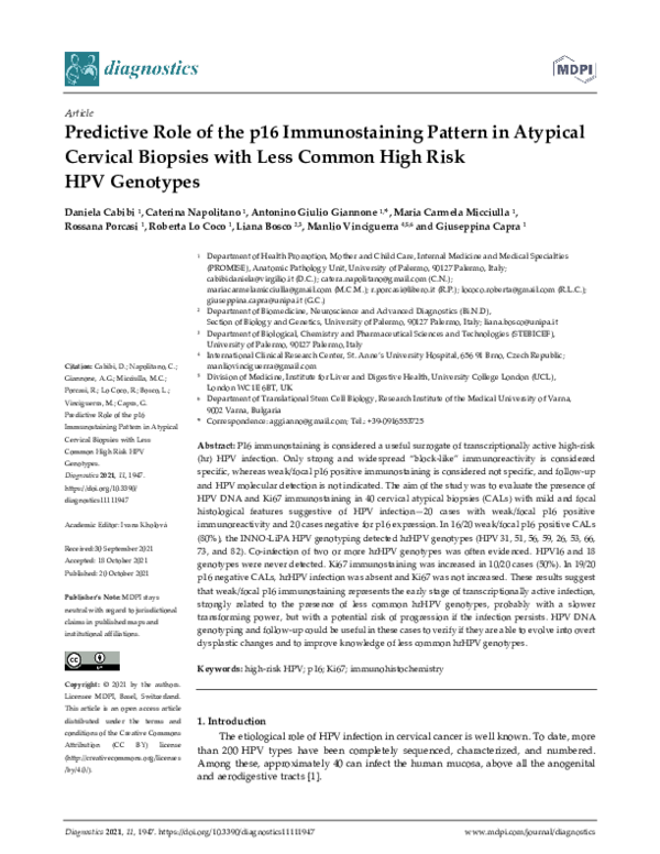 (PDF) Predictive Role of the p16 Immunostaining Pattern in Atypical ...