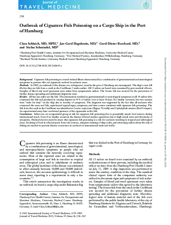 (PDF) Outbreak of Ciguatera Fish Poisoning on a Cargo Ship in the Port ...