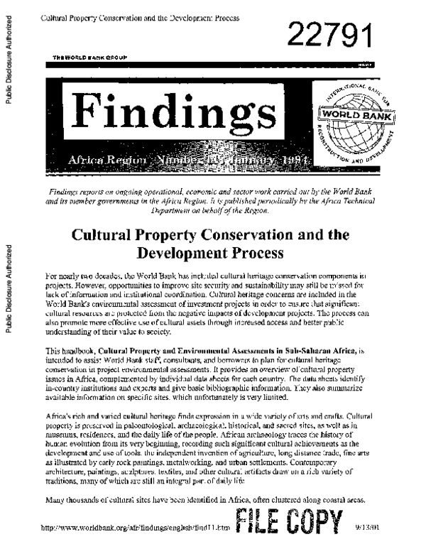 (PDF) Cultural property conservation and the development process