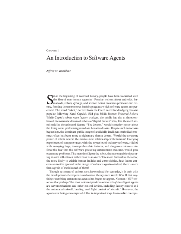 (PDF) An introduction to software agents