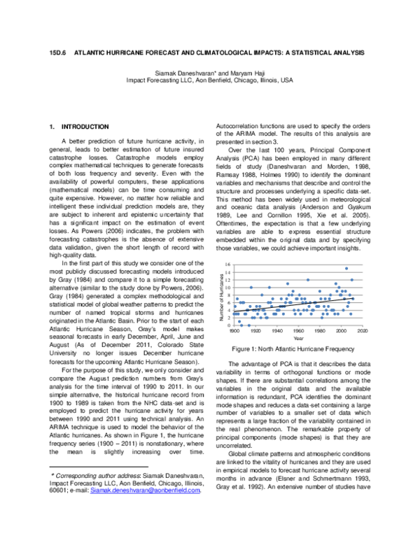 (PDF) Atlantic Hurricane Forecast and Climatological Impacts : A ...