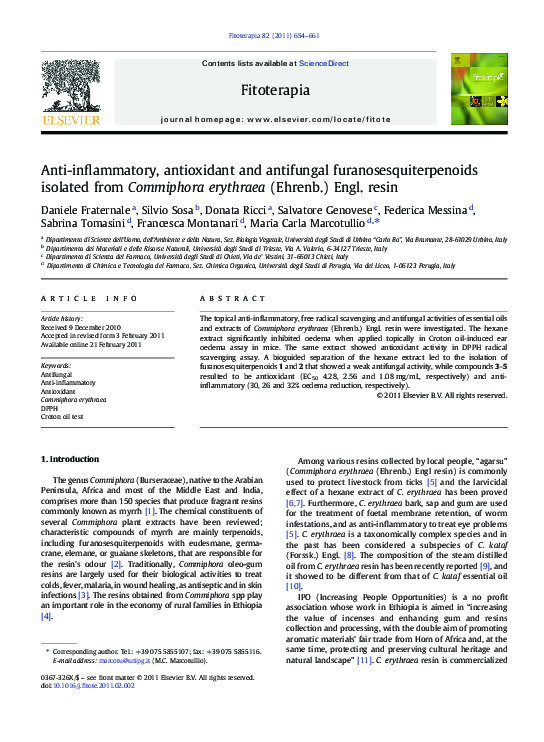 (PDF) Anti-inflammatory, antioxidant and antifungal ...