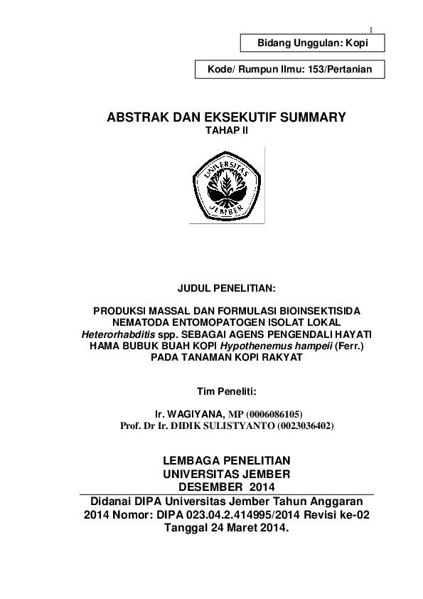 (PDF) PRODUKSI MASSAL DAN FORMULASI BIOINSEKTISIDA NEMATODA ...