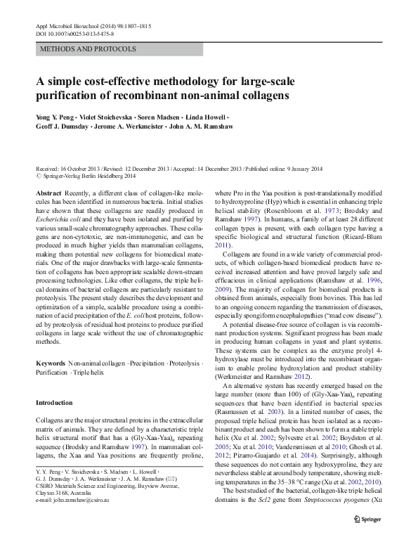 (PDF) A simple cost-effective methodology for large-scale purification ...