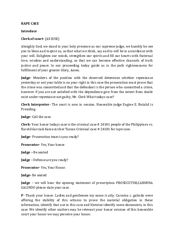(DOC) FINAL MOCK TRIAL Rape Case