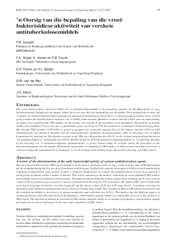 (PDF) A review of the determination of the early bactericidal activity ...