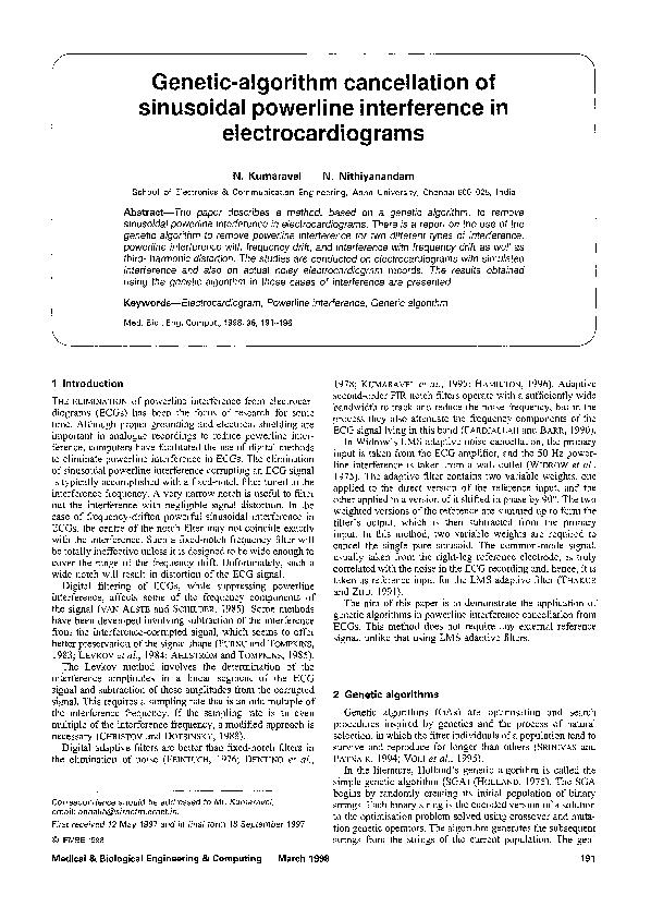 (PDF) Genetic-algorithm cancellation of sinusoidal powerline ...