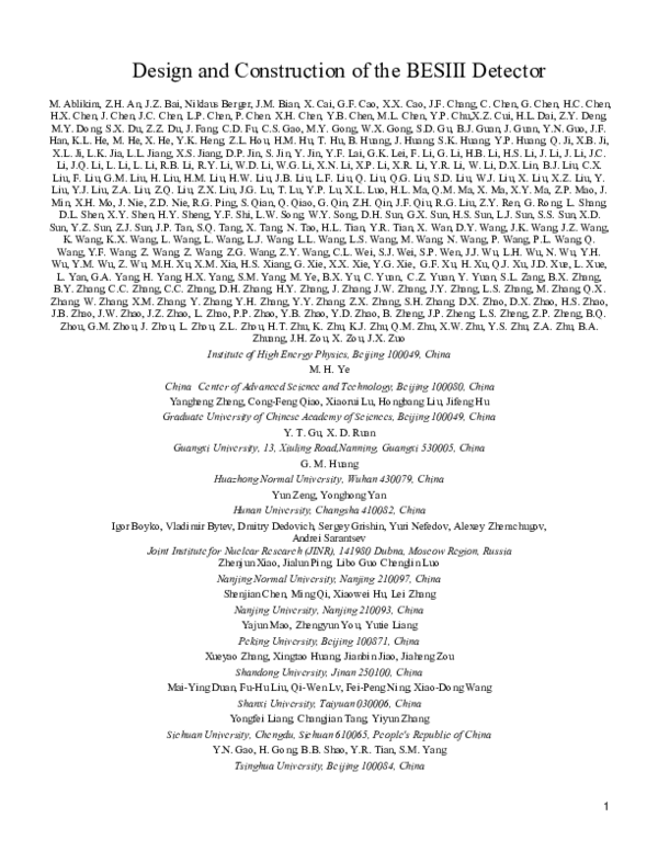 (PDF) Design and construction of the BESIII detector