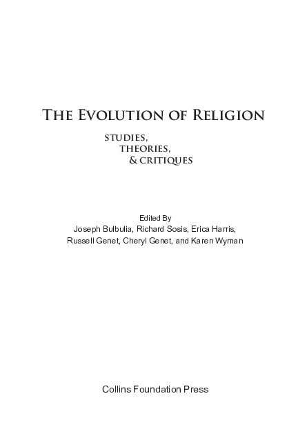 (PDF) The evolution of religion
