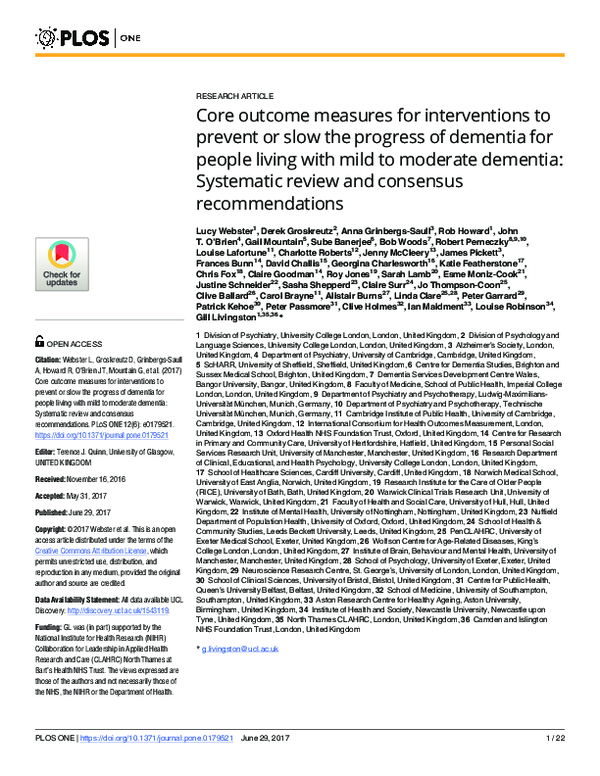 (PDF) Core outcome measures for interventions to prevent or slow the ...