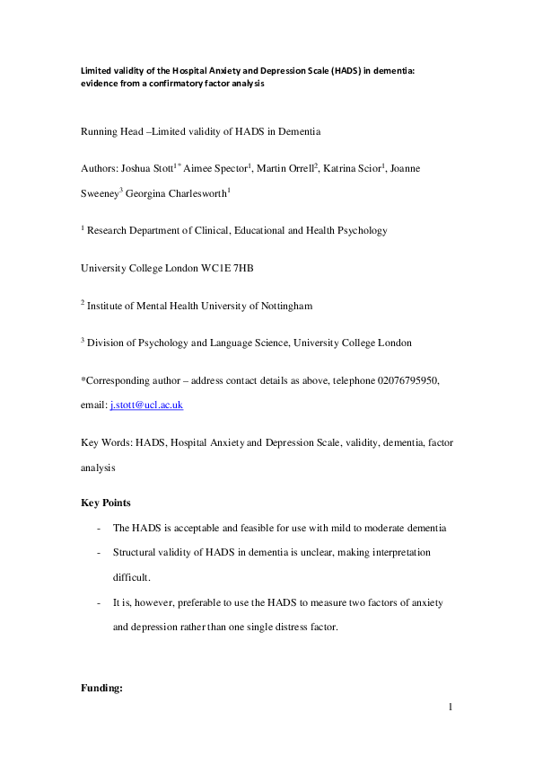 (PDF) Limited validity of the Hospital Anxiety and Depression Scale ...