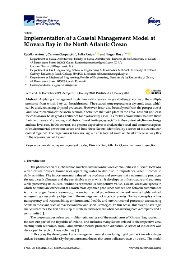 (PDF) Implementation of a Coastal Management Model at Kinvara Bay in ...