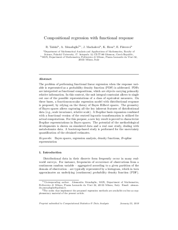 (PDF) Compositional regression with functional response