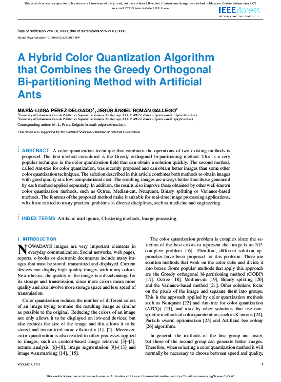 (PDF) A Hybrid Color Quantization Algorithm that Combines the Greedy ...