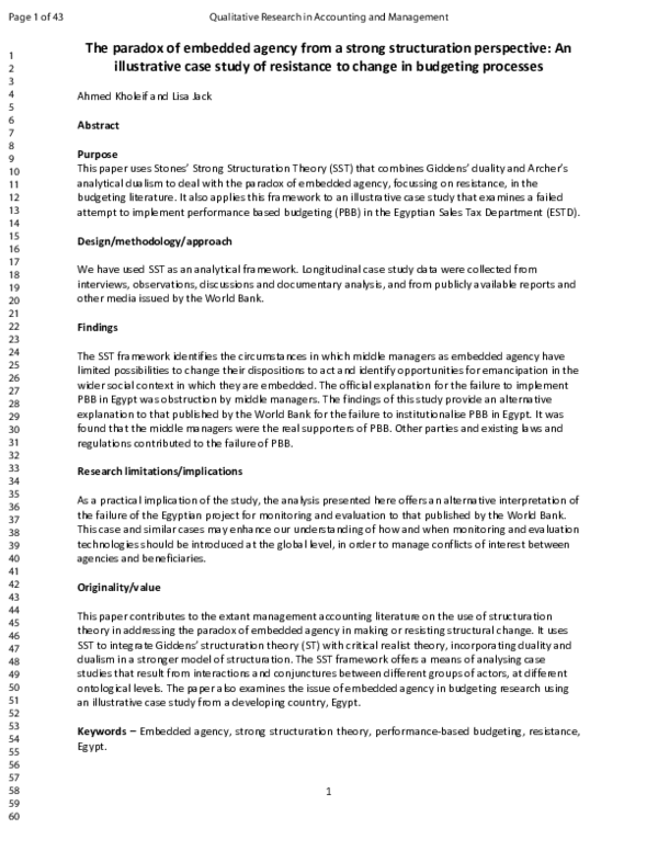 (PDF) The paradox of embedded agency from a strong structuration ...