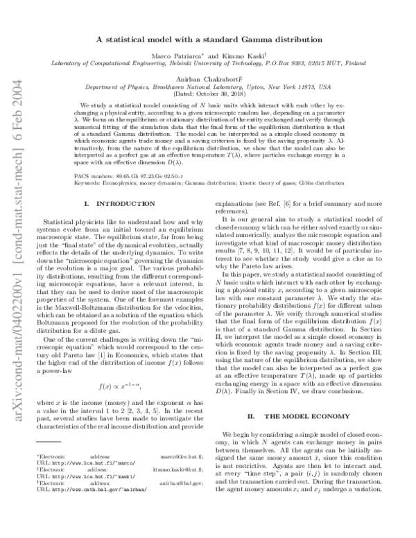 (PDF) Equilibrium in a G Distribution Model