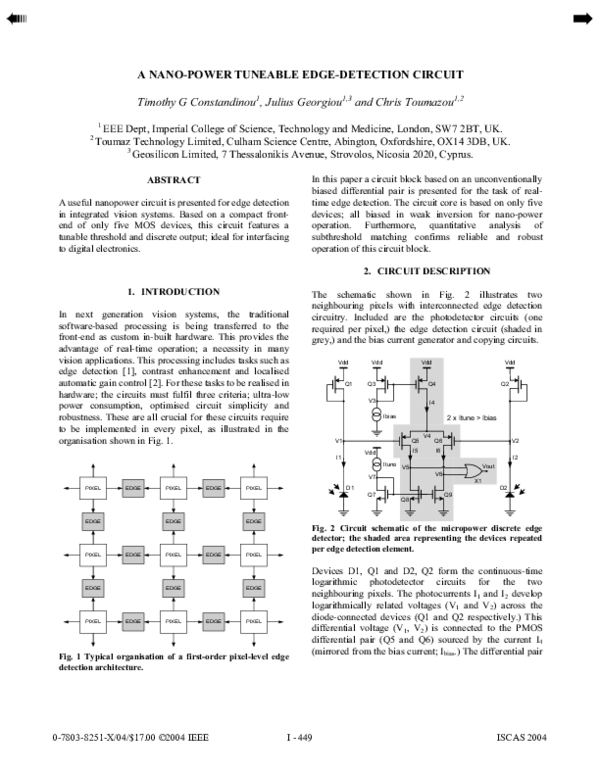(PDF) A nano-power tuneable edge-detection circuit