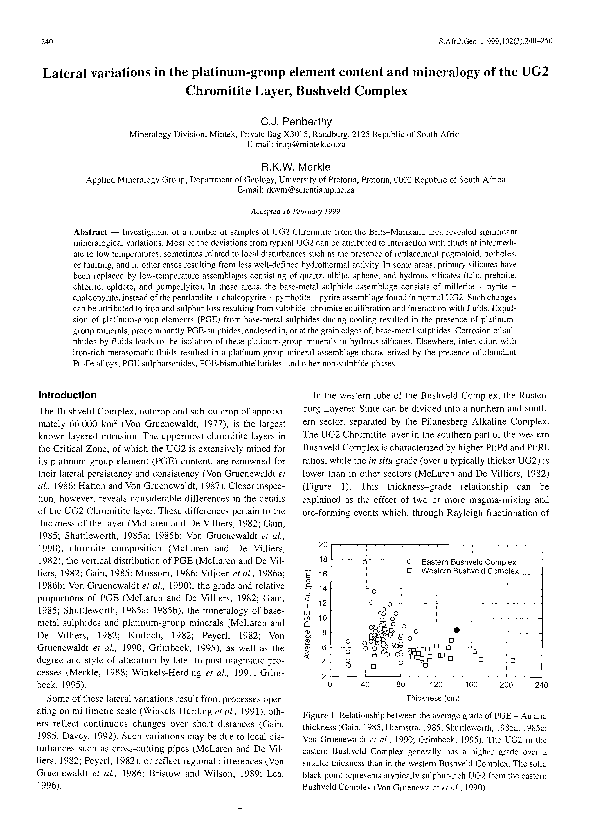 (PDF) Lateral variations in the platinum-group element content and ...