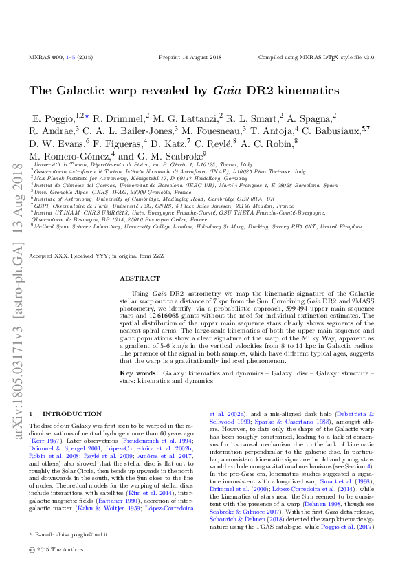 (PDF) The Galactic warp revealed by Gaia DR2 kinematics