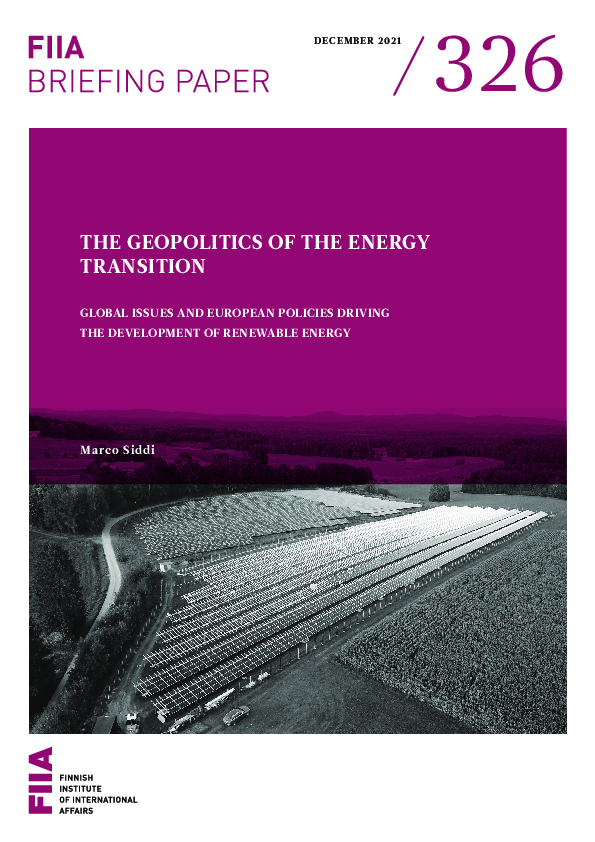 (PDF) The geopolitics of the energy transition: Global issues and ...