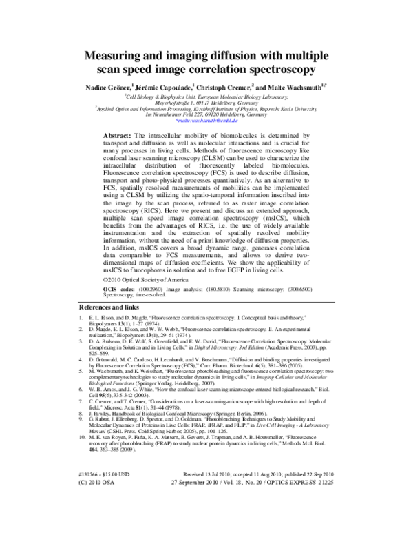 (PDF) Measuring and imaging diffusion with multiple scan speed image ...